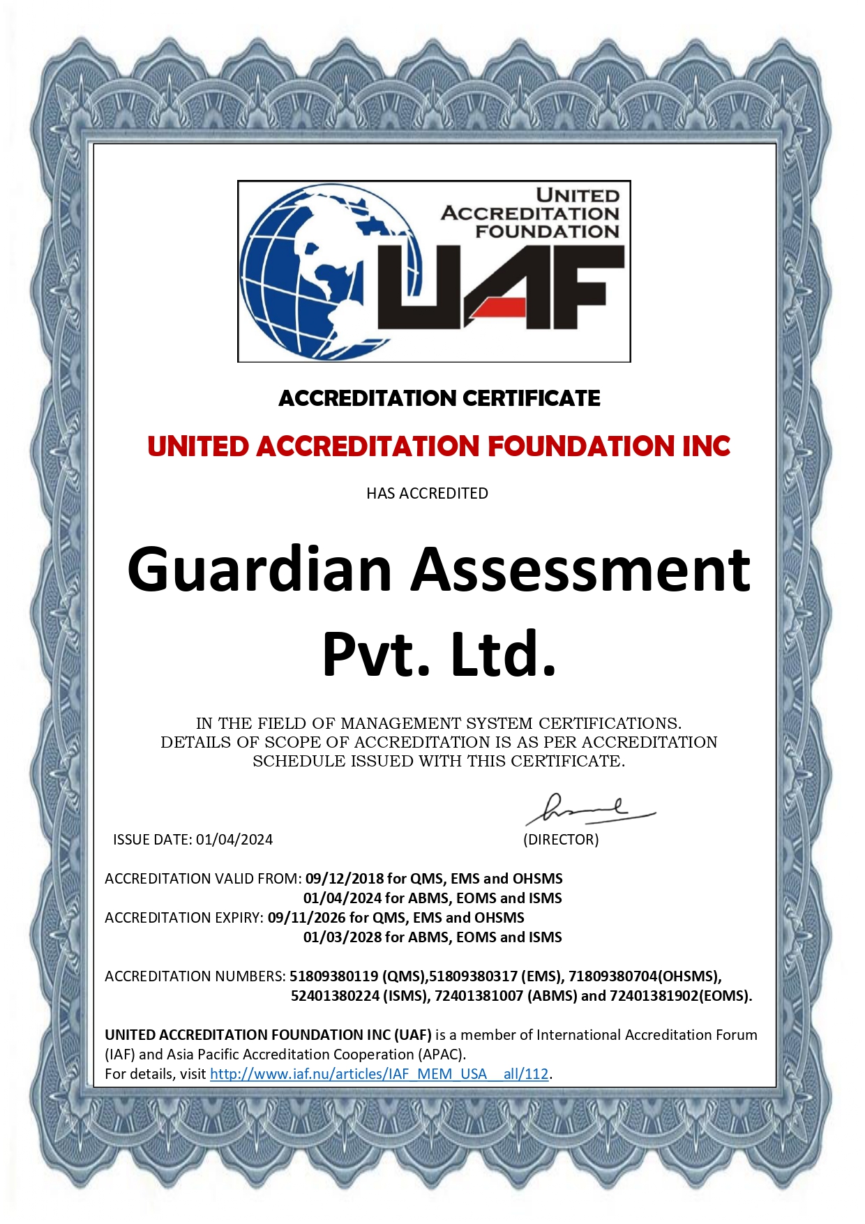 RECOGNITION - Guardian Certification